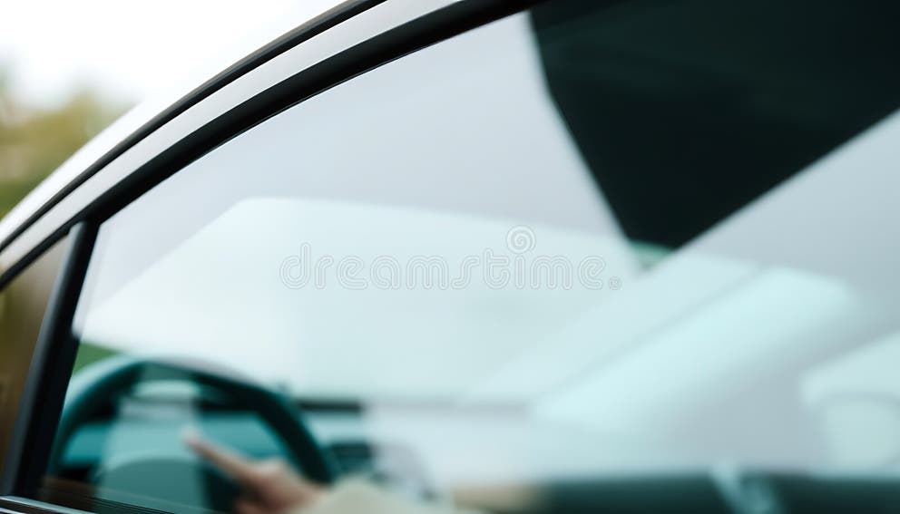 Car Window Reflection Outdoor Scenery Generative AI Stock Illustration ...
