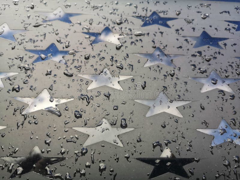 Car Window with Stars in the Rain Stock Photo - Image of drops ...