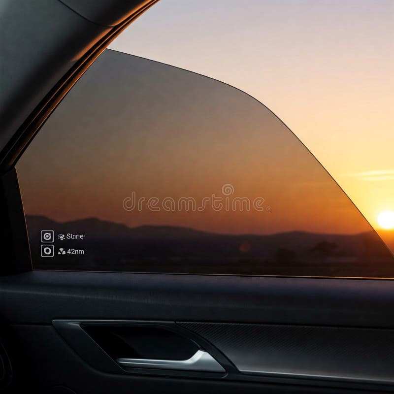 Car Window Sunset Digital Overlay (Generated with AI) Stock ...