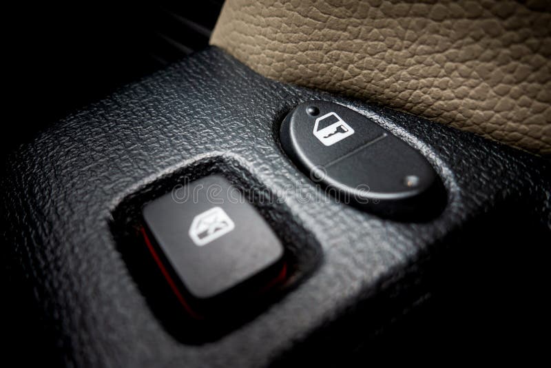 Car Windows Door Locking Switch Closed Up Shot Stock Image - Image of ...