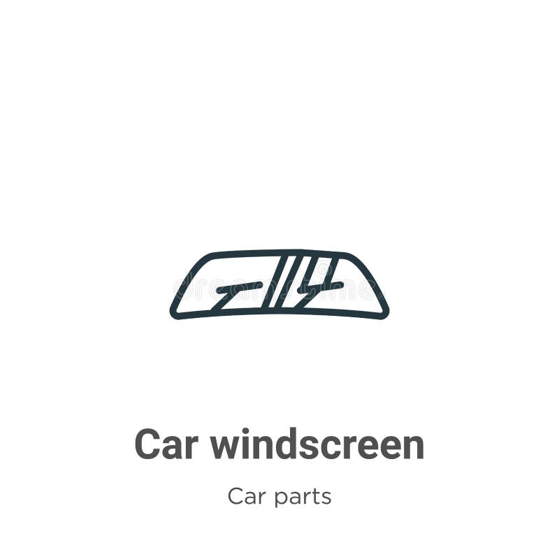 Car Windscreen Outline Vector Icon. Thin Line Black Car Windscreen Icon ...