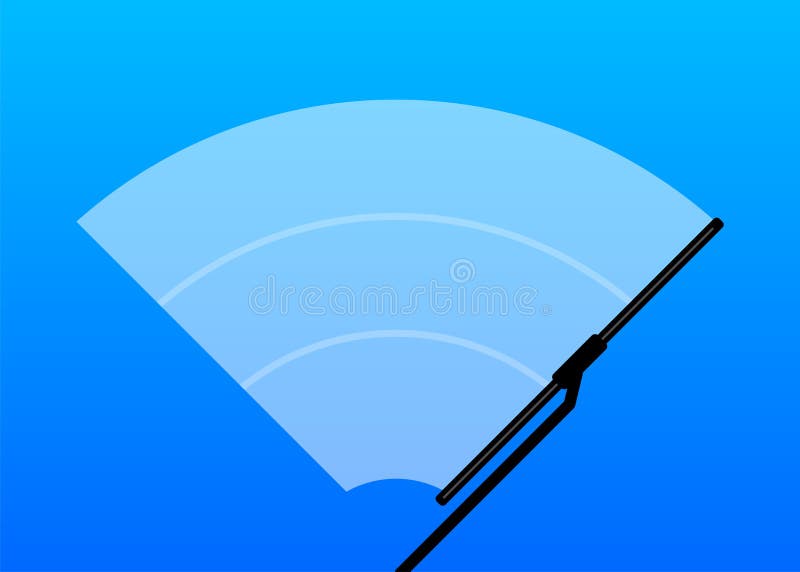 Car Windscreen Wiper Glass, Wiper Cleans the Windshield on Blue ...