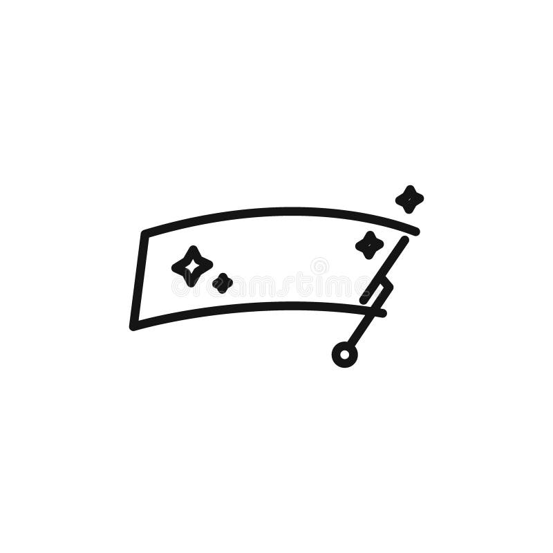 Car Windscreen Wiper Thin Line Icon Set Stock Illustration ...