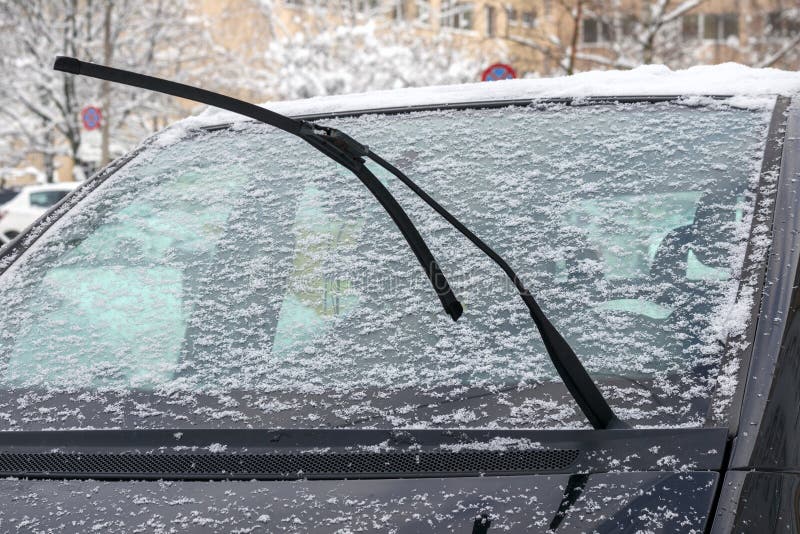 .car Windshield and Brooms Covered with Snow Stock Image - Image of ...