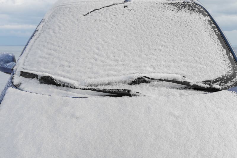Car Windshield Covered with Snow Stock Image - Image of covered, auto ...