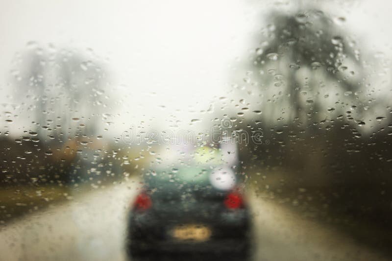 Car Windshield during Rainy Weather Stock Image - Image of climate ...
