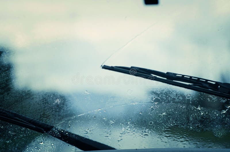Car windshield wipers. stock image. Image of season, drip - 96006229