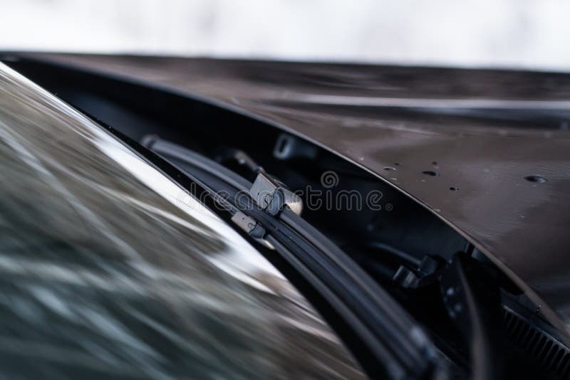 Car Windwhield Wiper Close Up. Stock Image - Image of transport, modern ...