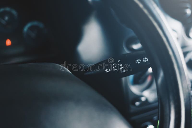 Car Wiper Controller. Automobile Windshield Wipers Switch Stock Photo ...
