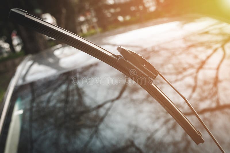 Car Wiper Raised Above the Windshield for Maintenance Stock Photo ...