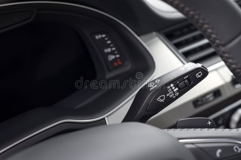 Car wipers control. stock image. Image of interior, drive - 68329821