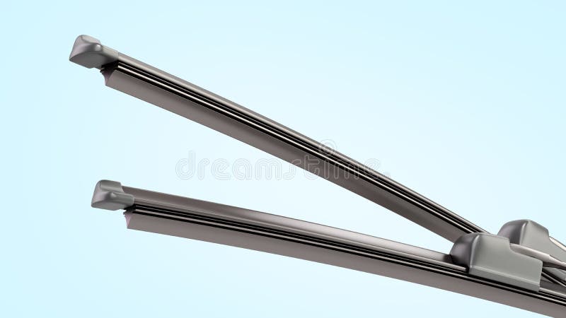 Car Wipers with Red Silicone Coating 3d Render Isolate on Blue Gradient ...