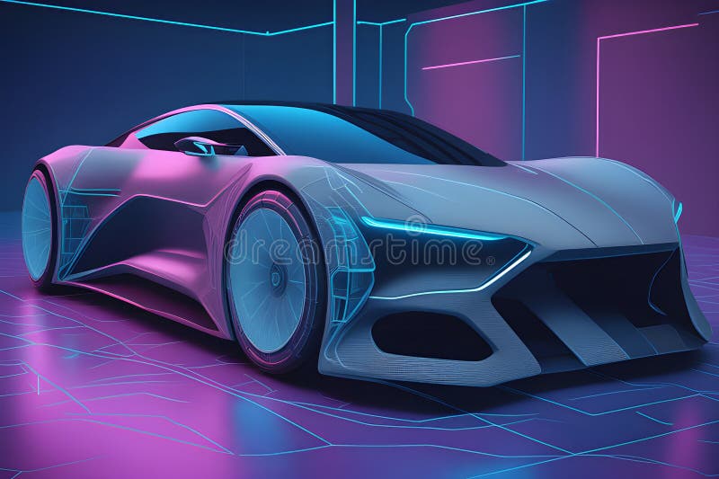 Car Wireframe Concept. Explore an Augmented Reality Wireframe ...