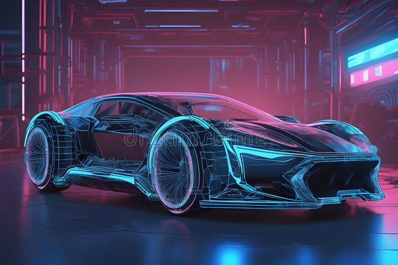 Car Wireframe Concept. Explore an Augmented Reality Wireframe ...