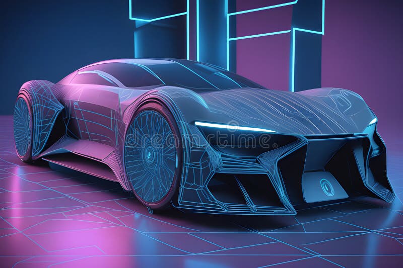 Car Wireframe Concept. Explore an Augmented Reality Wireframe ...