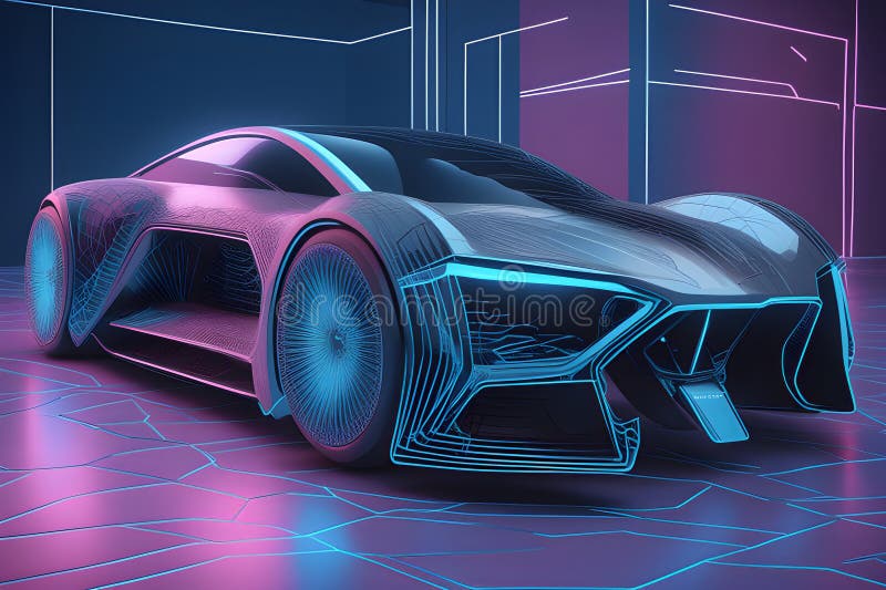 Car Wireframe Concept. Explore an Augmented Reality Wireframe ...