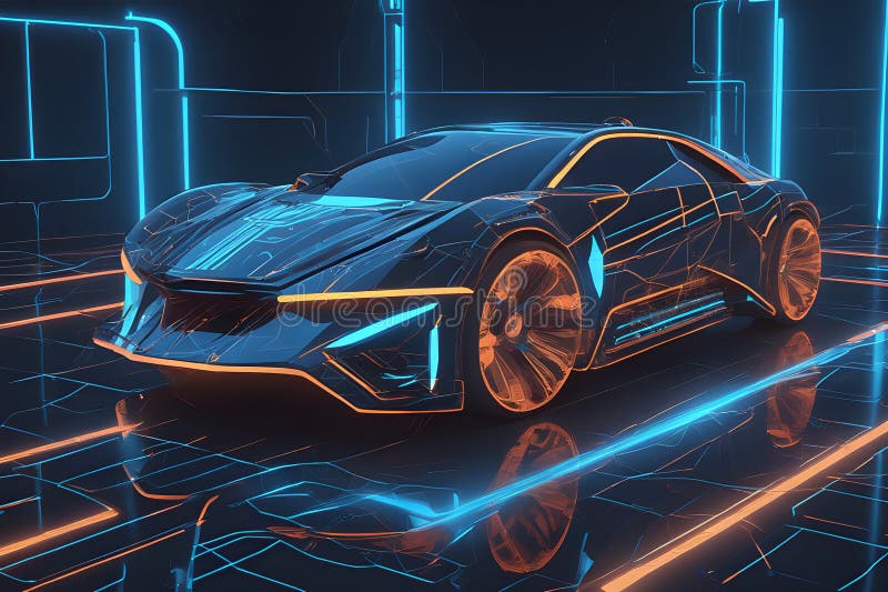 Car Wireframe Concept. Explore an Augmented Reality Wireframe ...