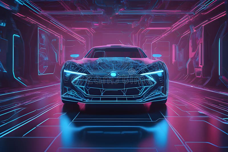 Car Wireframe Concept. Explore an Augmented Reality Wireframe ...