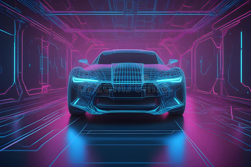 Car Wireframe Concept. Explore an Augmented Reality Wireframe ...
