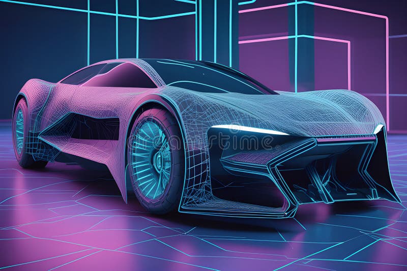 Car Wireframe Concept. Explore an Augmented Reality Wireframe ...