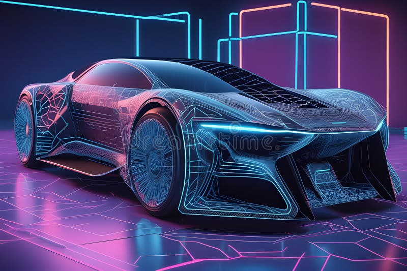 Car Wireframe Concept. Explore an Augmented Reality Wireframe ...