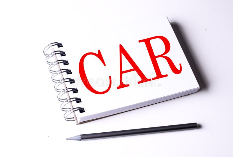 CAR Word on Notebook on White Background Stock Photo - Image of network ...