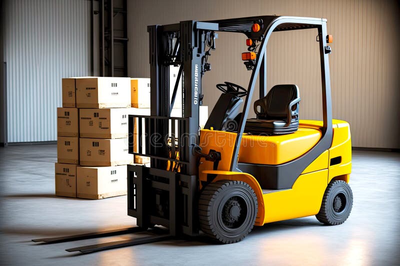 Car Working in Warehouse for Unloading and Loading Goods Stock ...