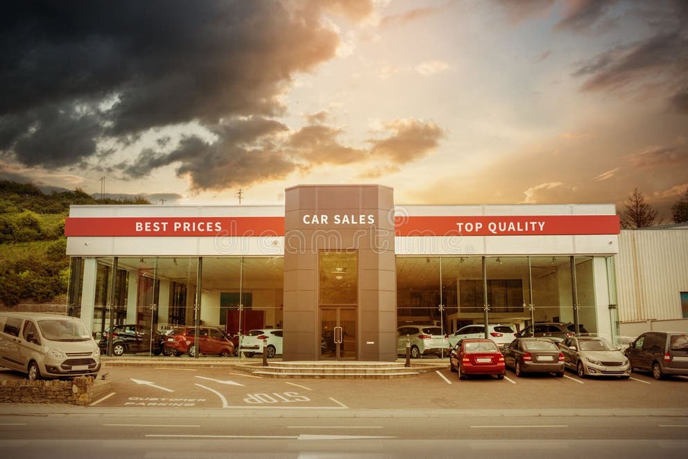 Car Workshop Building with Cloudy Sky Stock Image - Image of ...