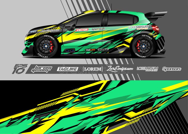 Car Wrap Decal Graphic Design. Abstract Stripe Racing Background ...