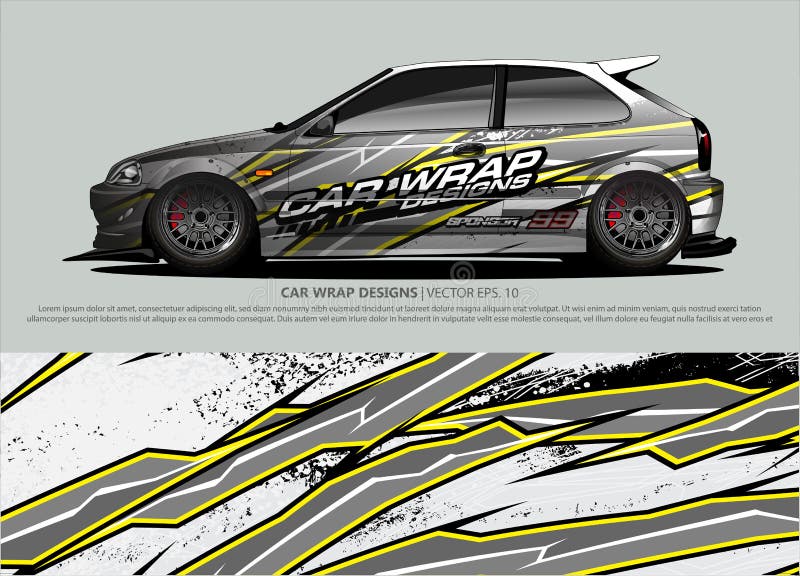 Car Wrap Design for Vehicle Livery Stock Vector - Illustration of ...