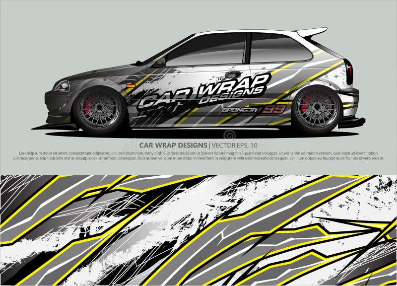 Car Wrap Design for Vehicle Livery Stock Vector - Illustration of ...