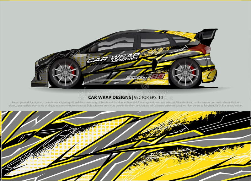 Car Wrap Design for Vehicle Livery Stock Vector - Illustration of ...