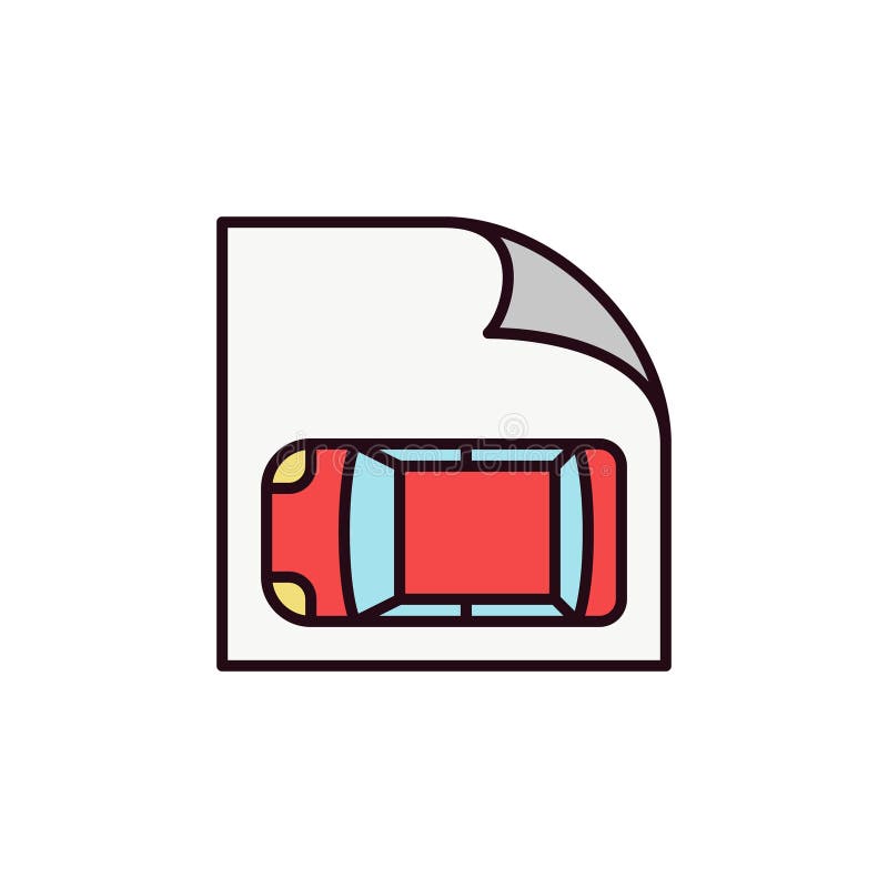 Car Wrapping and Advertising Vector Concept Colored Icon. Top View ...