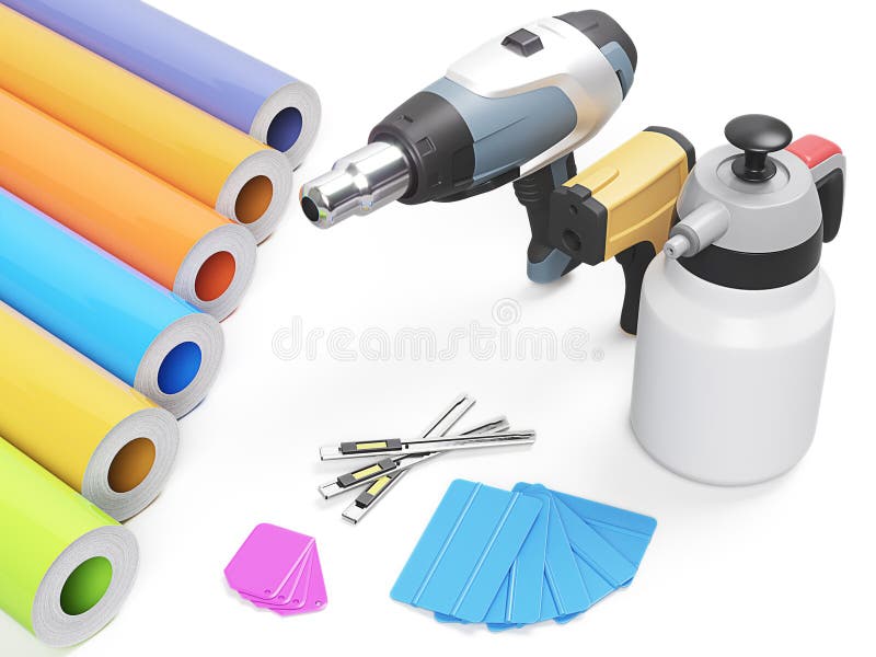 Car wrapping tools stock illustration. Illustration of professional ...