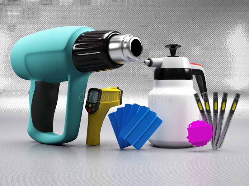 Car wrapping tools stock illustration. Illustration of wrapper - 50660896