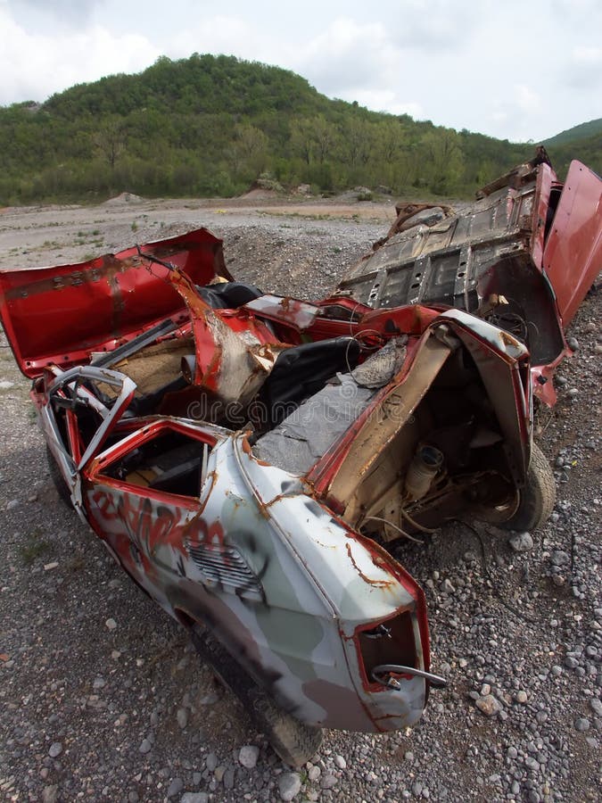 Car wreck stock photo. Image of abandoned, white, wreck - 64304