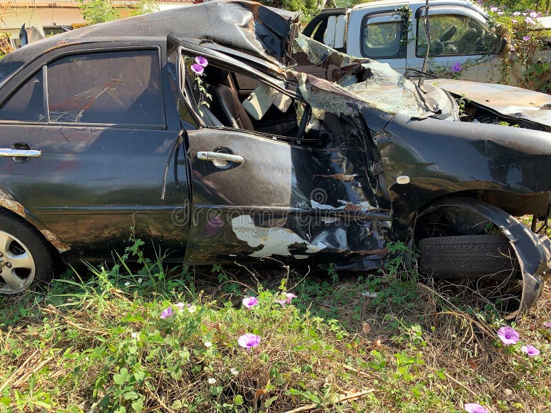 Car Wreck Environmental Disaster Stock Image - Image of nature, crash ...