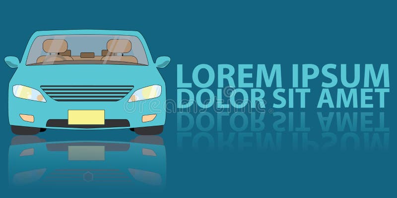 Car with Your Text. Front View Stock Vector - Illustration of addict ...
