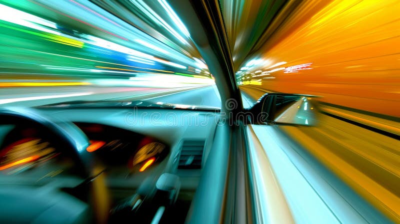 Car Zooming Past with Motion Blur Stock Illustration - Illustration of ...