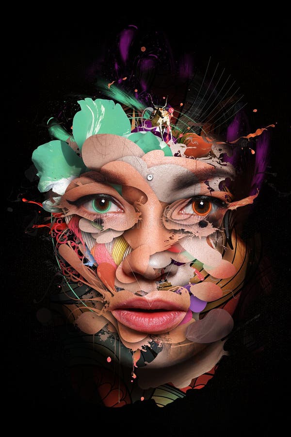 Cara abstracta de la mujer foto de archivo. Imagen de manera - 66412532