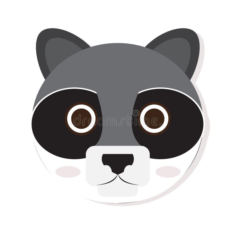 Cara aislada del mapache ilustración del vector. Ilustración de ...