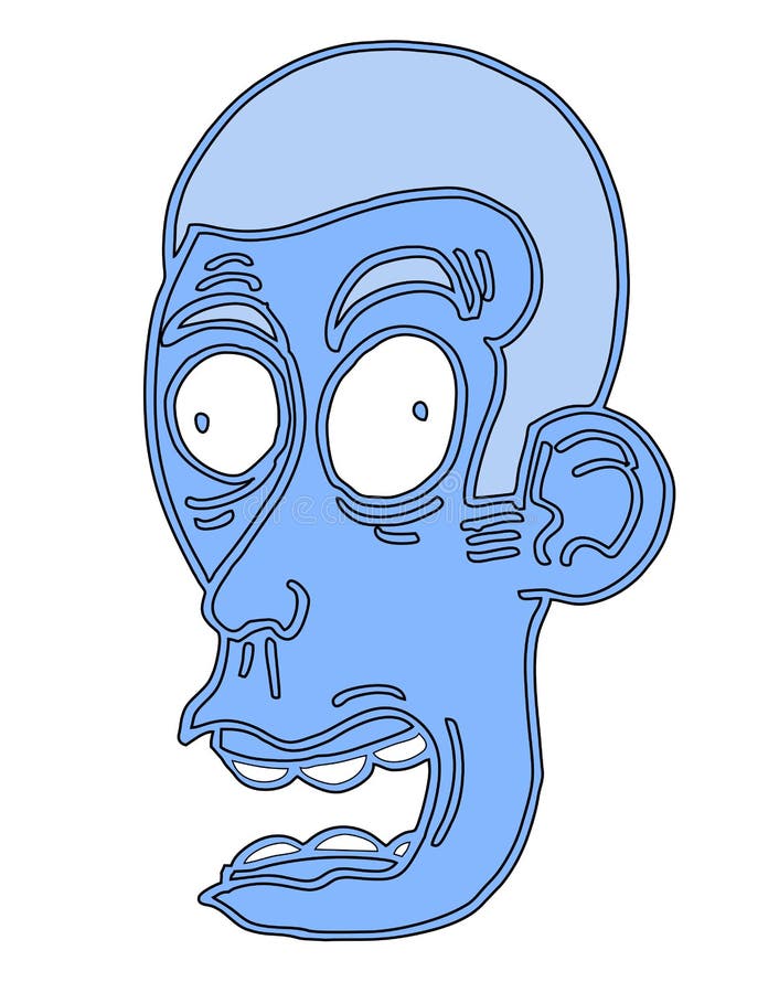 Cara azul ilustración del vector. Ilustración de tonto - 27627563