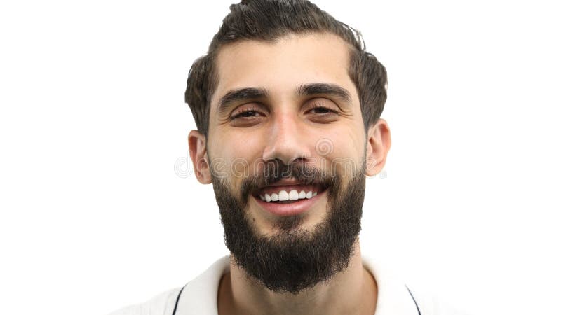 Cara De Homem Fechada Sobre Um Fundo Branco Imagem de Stock - Imagem de ...