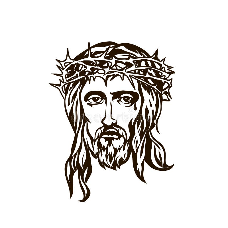 Cara de Lord Jesus Christ ilustración del vector. Ilustración de icono ...