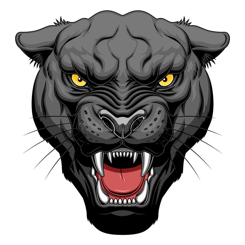 Cara De La Pantera El Gruñir Ilustración del Vector - Ilustración de ...