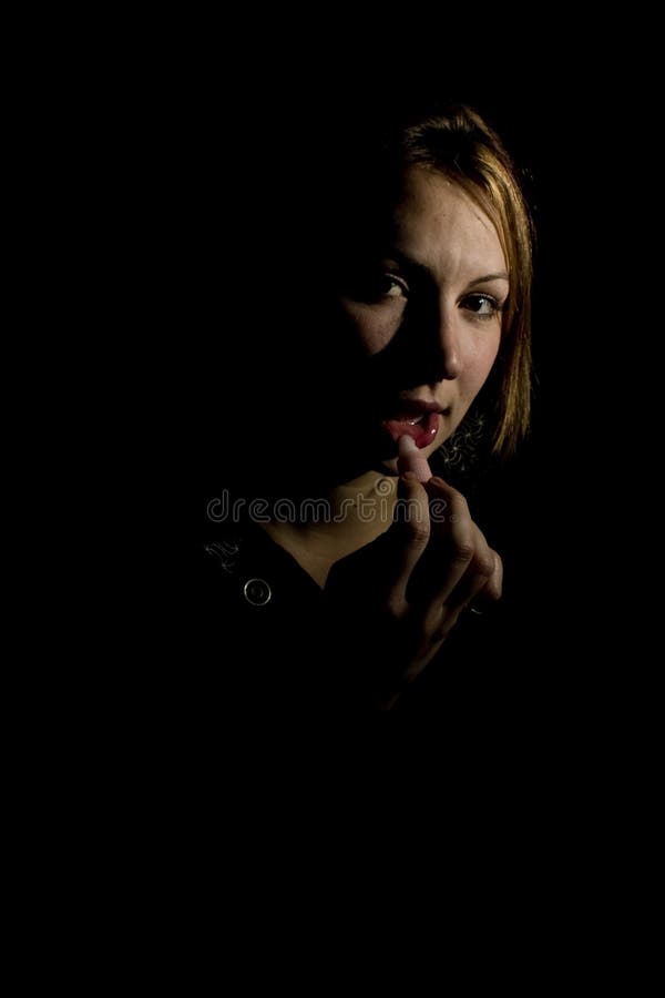 Cara De La Sombra Con Lustre Del Labio Foto de archivo - Imagen de cara ...