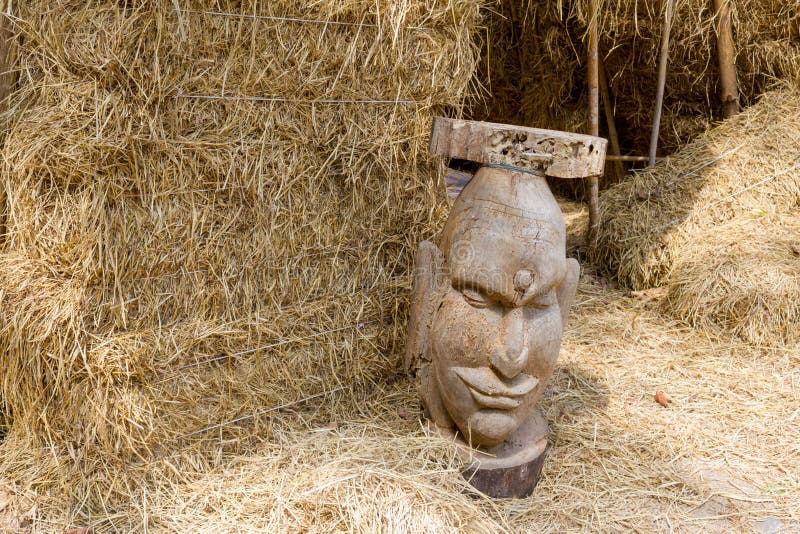 Cara de madera humana imagen de archivo. Imagen de modelo - 78666905