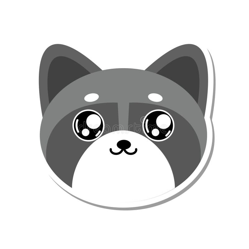 Cara De Mapache Gris. Vector Ilustración del Vector - Ilustración de ...