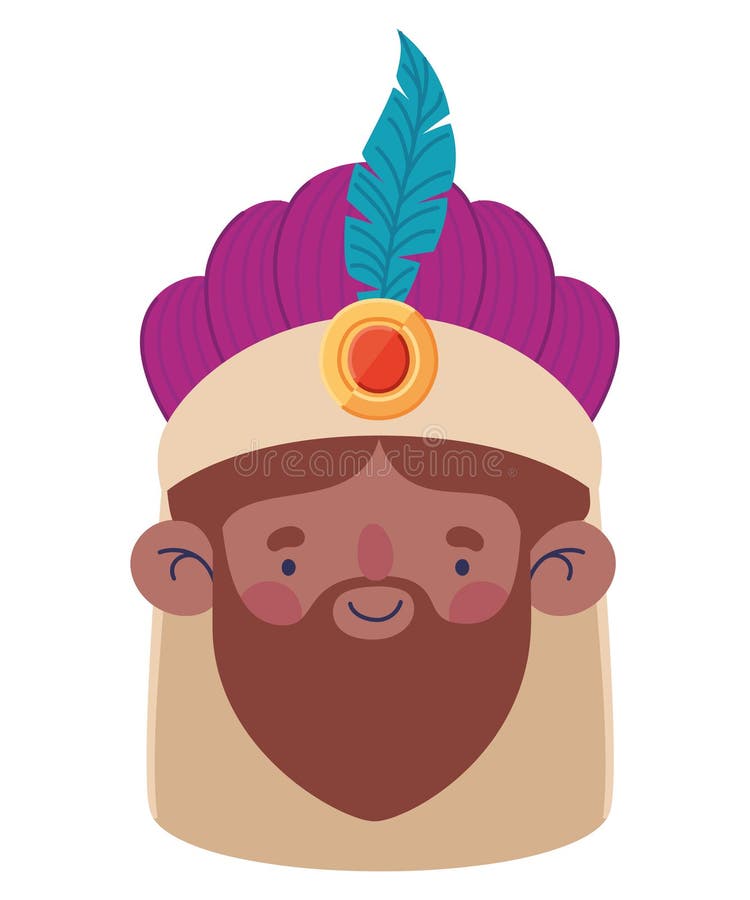 Cara De Rey Sabio Balthazar Ilustración del Vector - Ilustración de ...