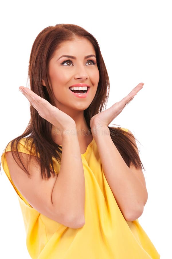 Cara De Una Mujer Ocasional Joven Emocionada Imagen de archivo - Imagen ...